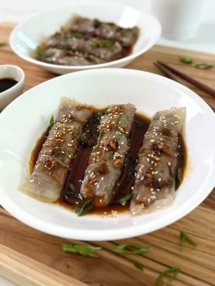Beef Rice Paper Noodle Rolls (Cheung Fun)