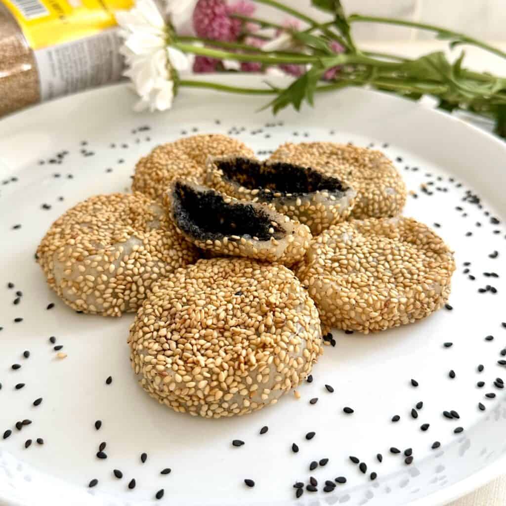 Air Fryer Black Sesame Mochi Balls - You Will Love These!