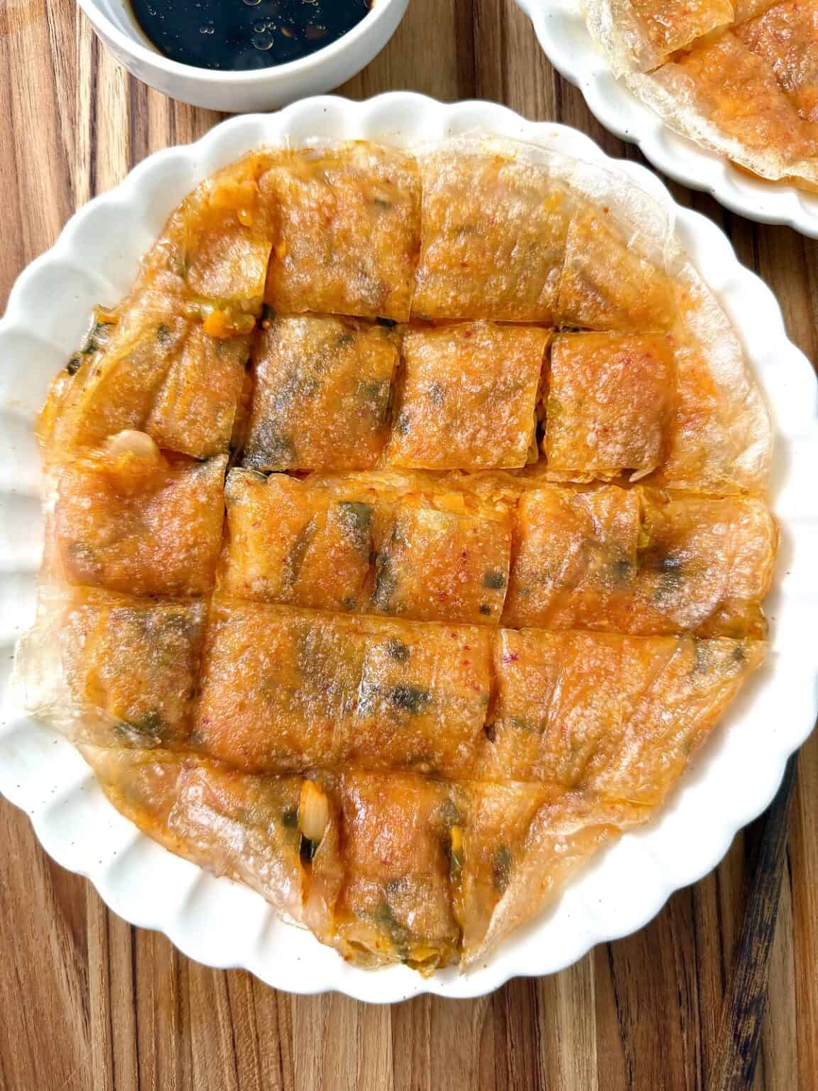 Crispy Kimchi Rice Paper Pancake - Herman at Home