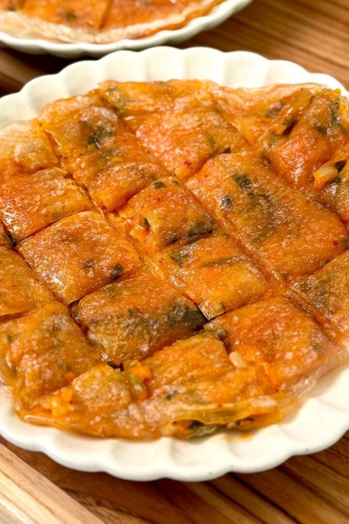 Cheesy Buldak Ramen Rice Paper Dumplings - Herman at Home