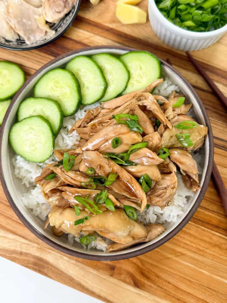 Poached Chinese Chicken with Ginger Scallion Sauce - Herman at Home