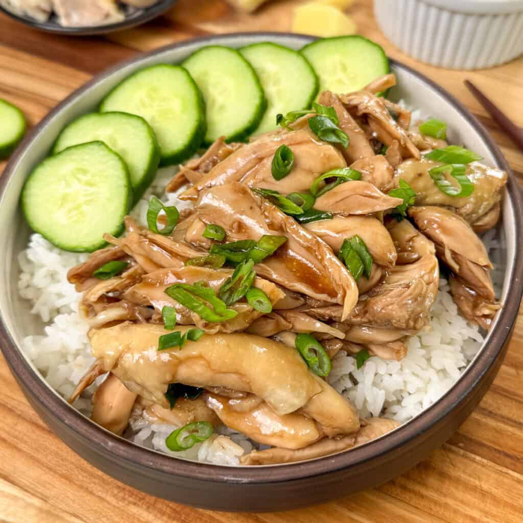Poached Chinese Chicken with Ginger Scallion Sauce - Herman at Home