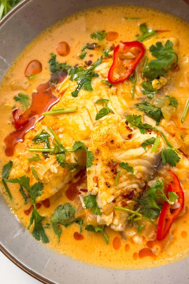 Coconut Lime Poached Fish - Herman at Home