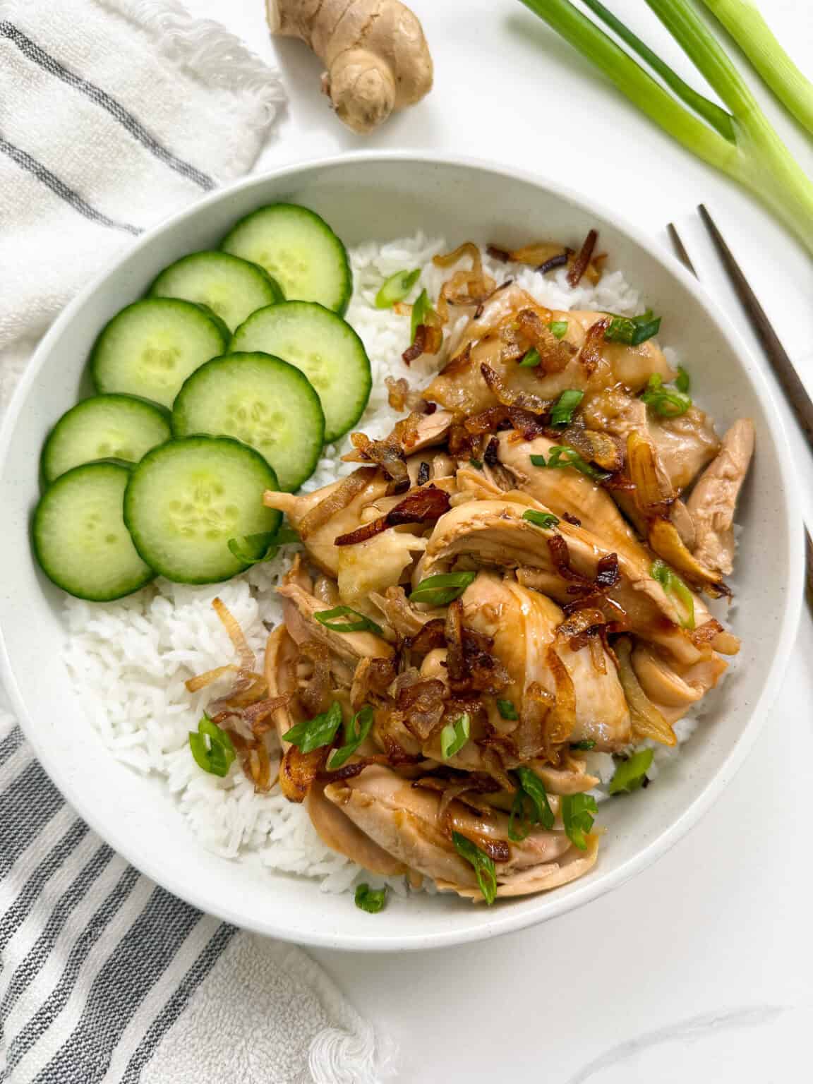 Poached Chicken with Shallot Oil Sauce - Herman at Home