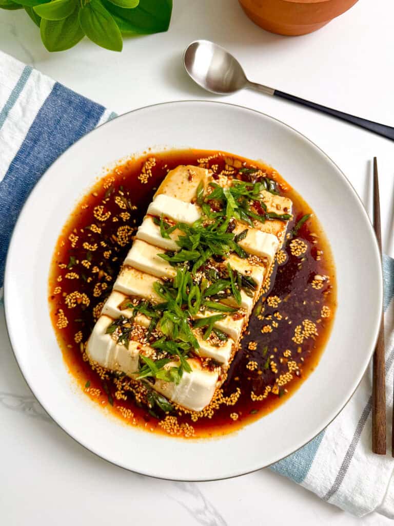 Chili Garlic Silken Tofu - Easy 5-Min Recipe! - Herman at Home