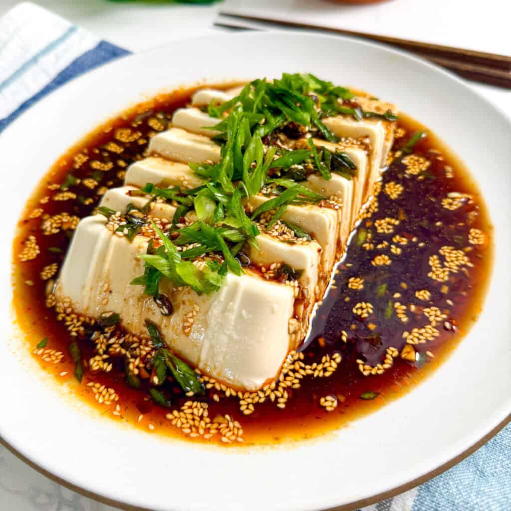 Chili Garlic Silken Tofu - Easy 5-Min Recipe! - Herman at Home