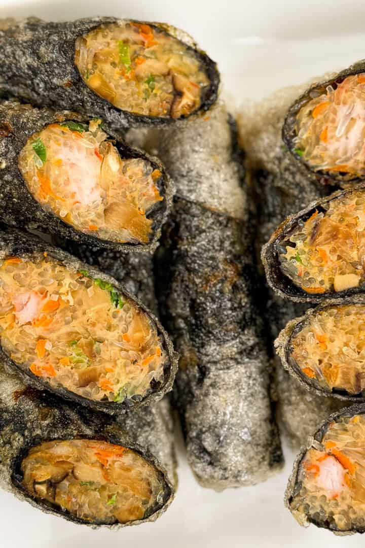 Cheesy Buldak Ramen Rice Paper Dumplings - Herman at Home