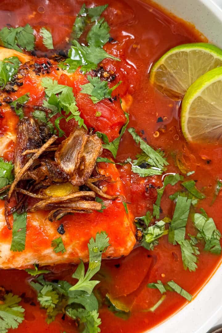 Coconut Lime Poached Fish - Herman at Home