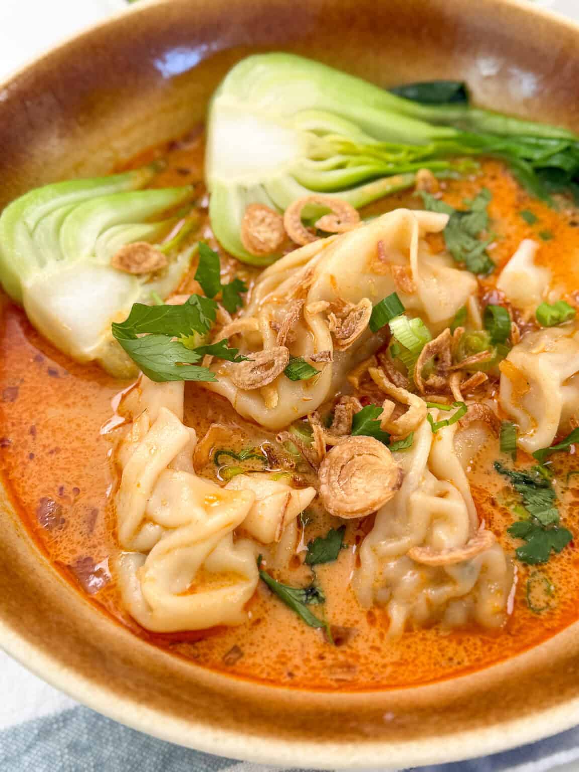 Thai Red Curry Wonton Soup - Herman at Home