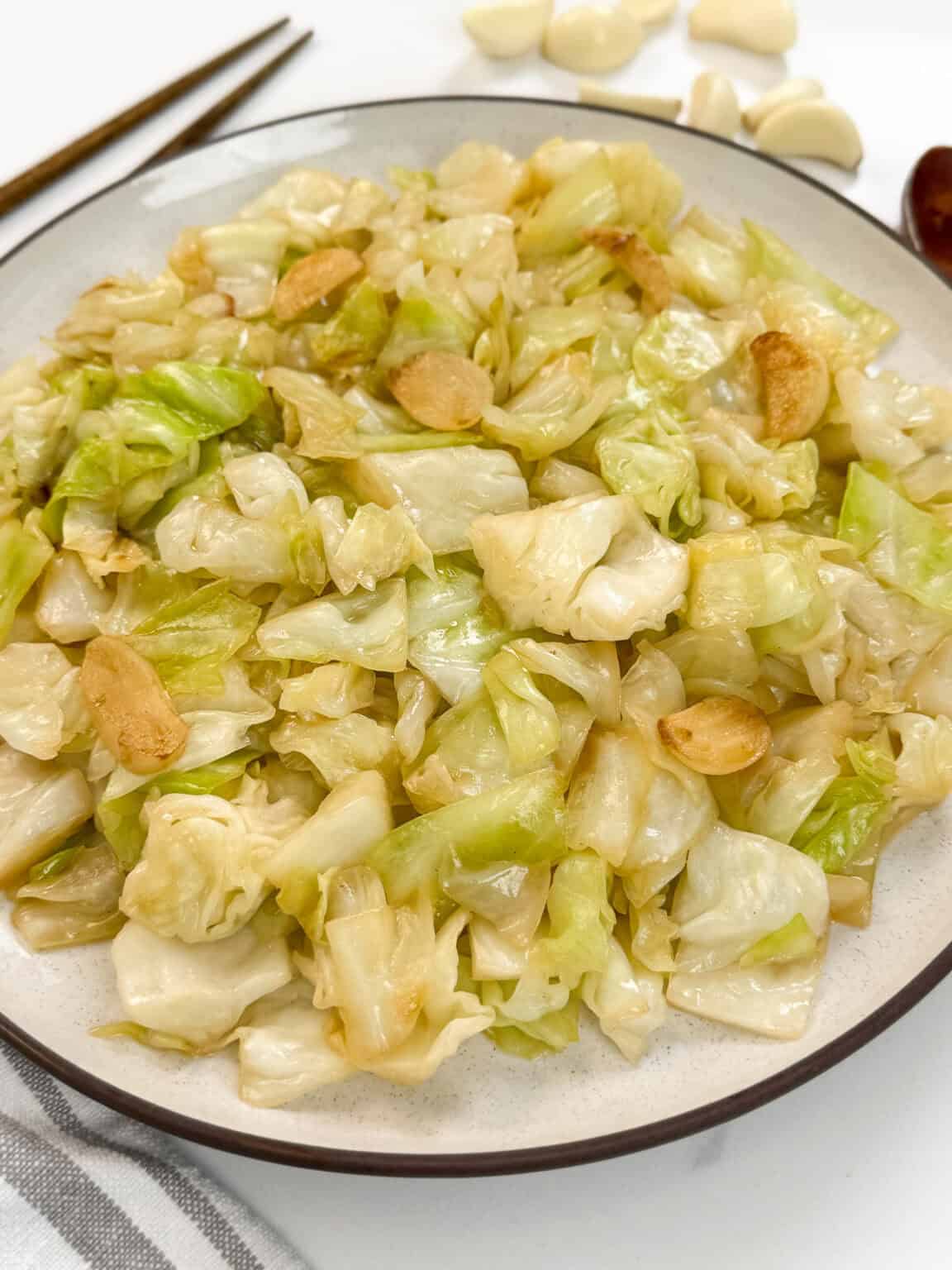 Chinese Cabbage Stir-Fry with Garlic - Herman at Home