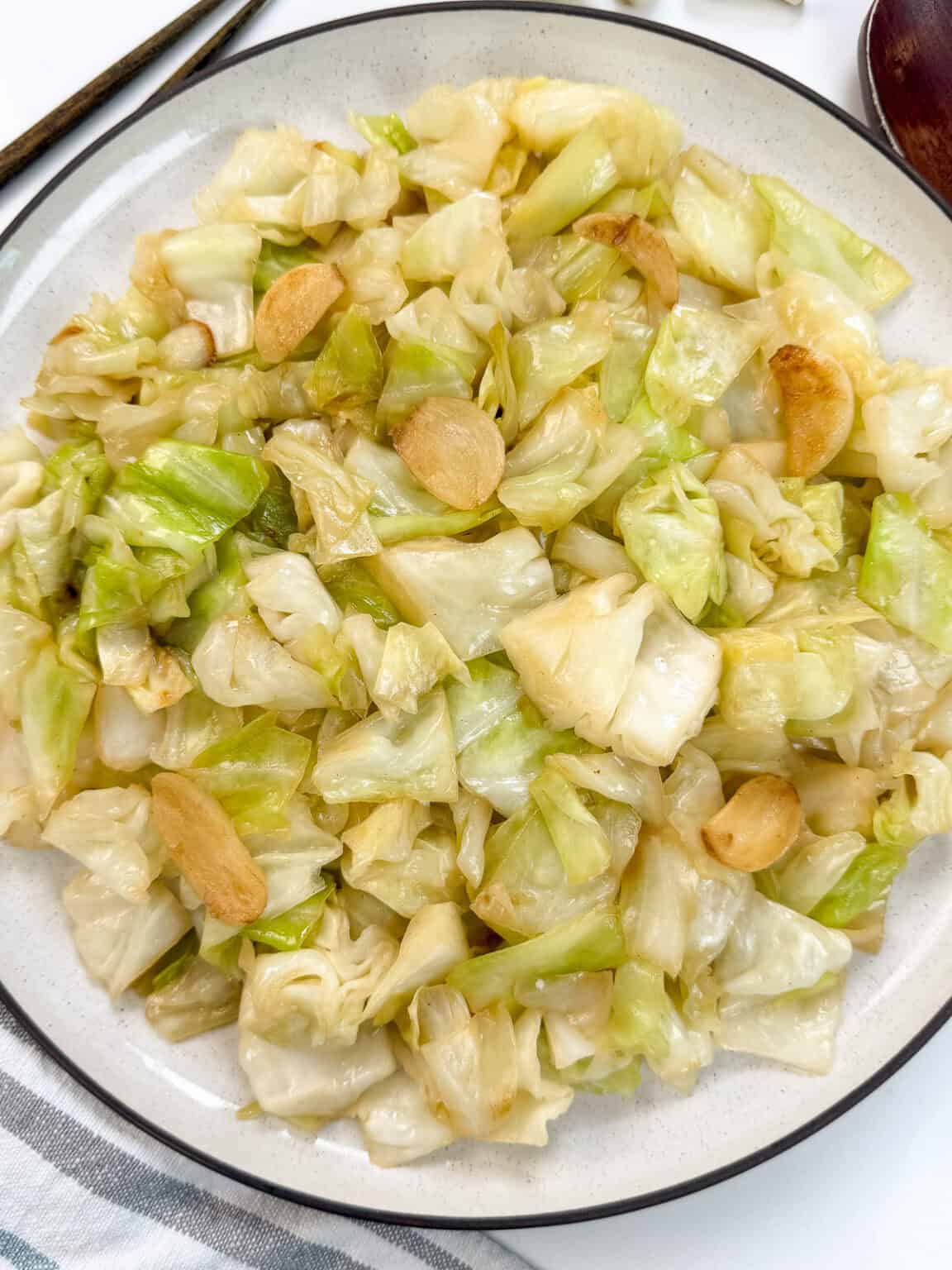Chinese Cabbage Stir-Fry with Garlic - Herman at Home