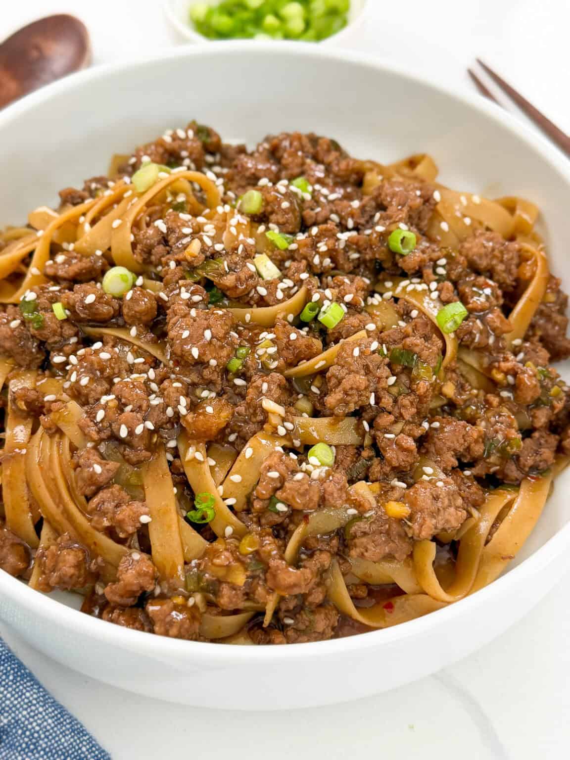 Mongolian Ground Beef Noodles - Herman at Home